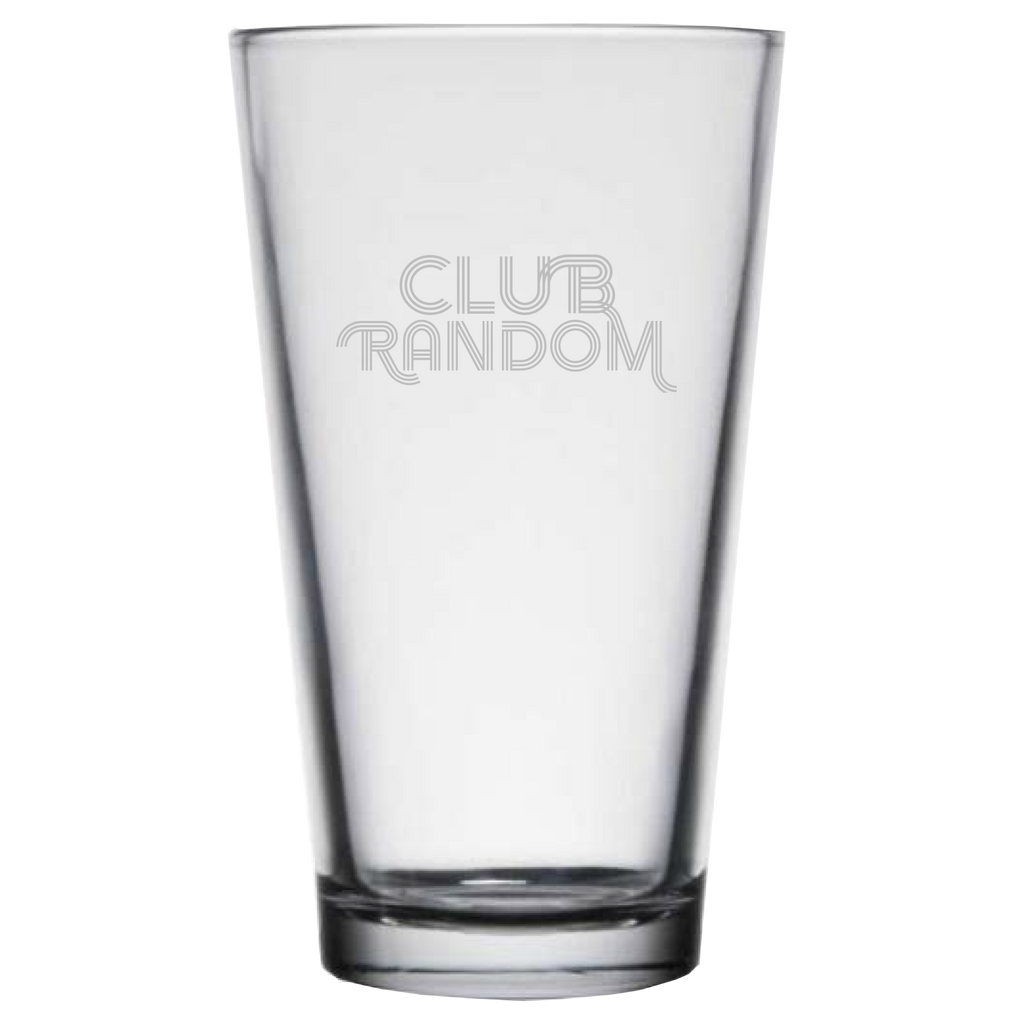 Logo Pint Glass – CLUB RANDOM